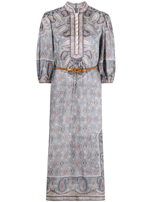 Zimmermann Vitali Paisley-print Dress - Blue