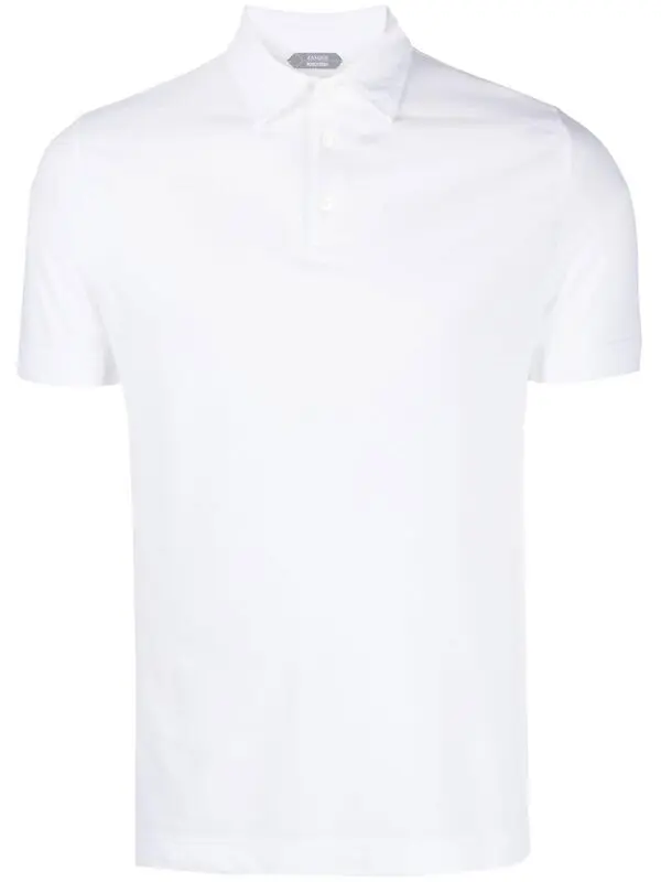 ZANONE Basic Short-sleeved Polo Shirt - White