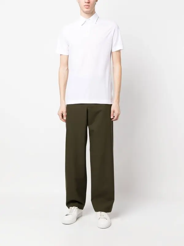 ZANONE Basic Short-sleeved Polo Shirt - White