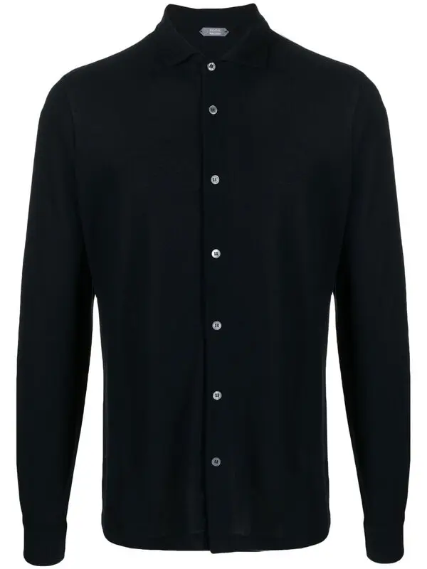 ZANONE Long-sleeve Cotton Shirt - Blue