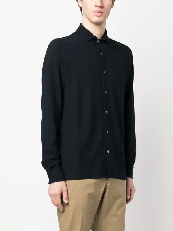 ZANONE Long-sleeve Cotton Shirt - Blue