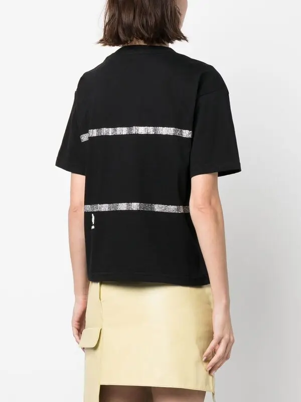 Gcds Rhinestone-striped T-shirt