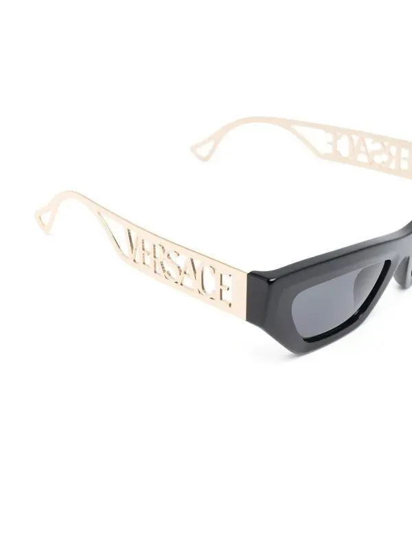 Versace Logo Cat-eye Sunglasses - Black