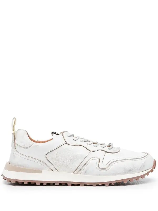 BUTTERO® Lace-up Leather Sneakers - White