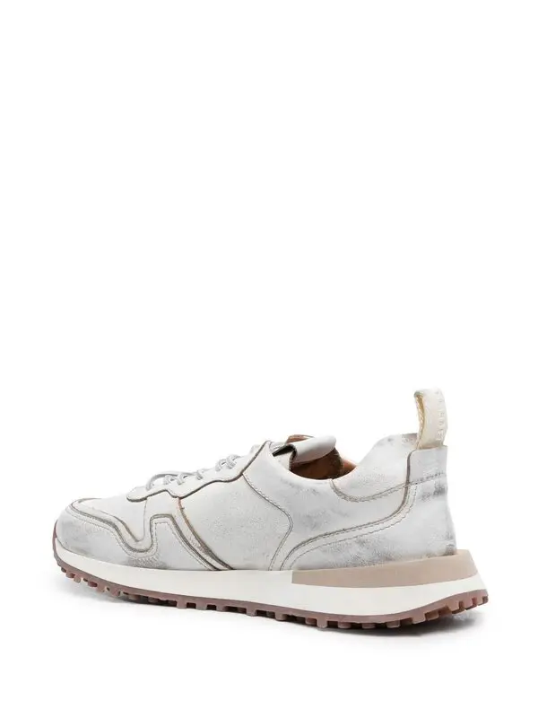 BUTTERO® Lace-up Leather Sneakers - White