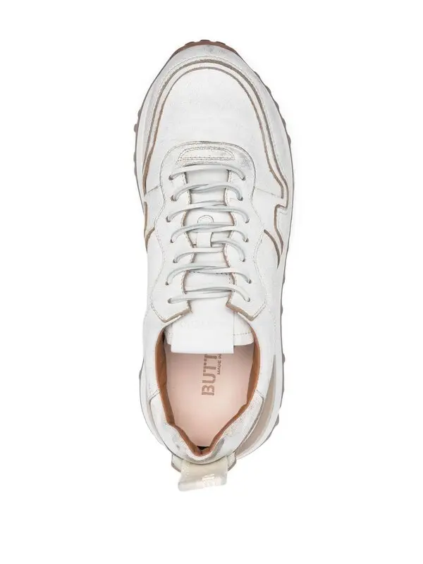 BUTTERO® Lace-up Leather Sneakers - White