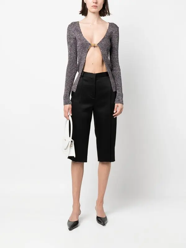 Gcds Glittered V-neck Cardigan - Grey
