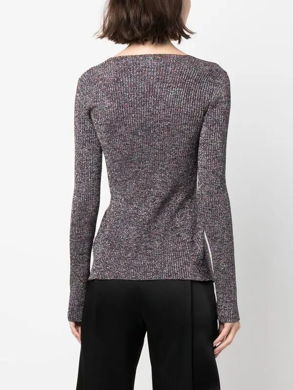 Gcds Glittered V-neck Cardigan - Grey
