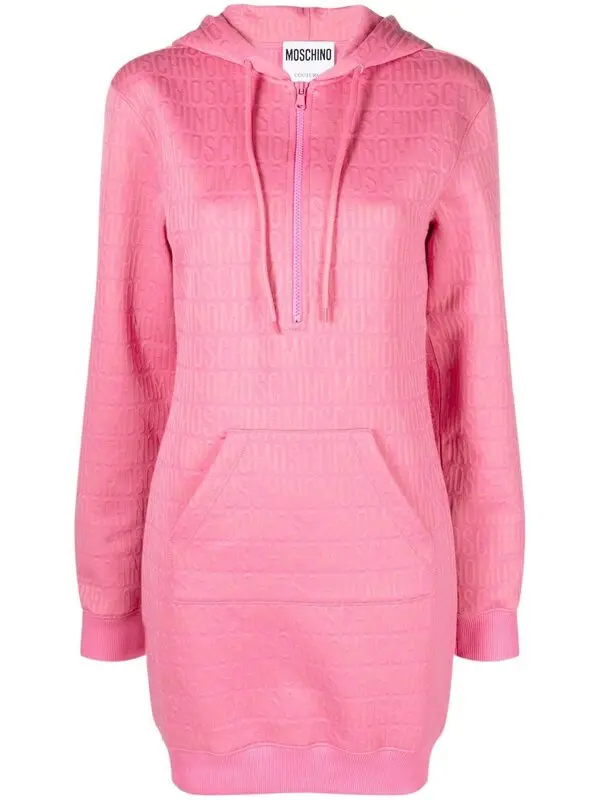 Moschino Logo-print Hoodie Dress - Pink