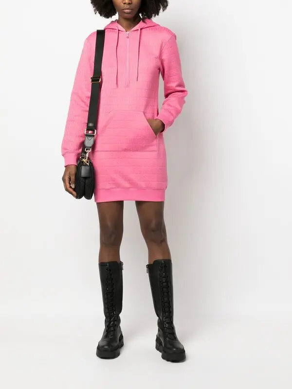 Moschino All-over Logo Print Hoodie Dress