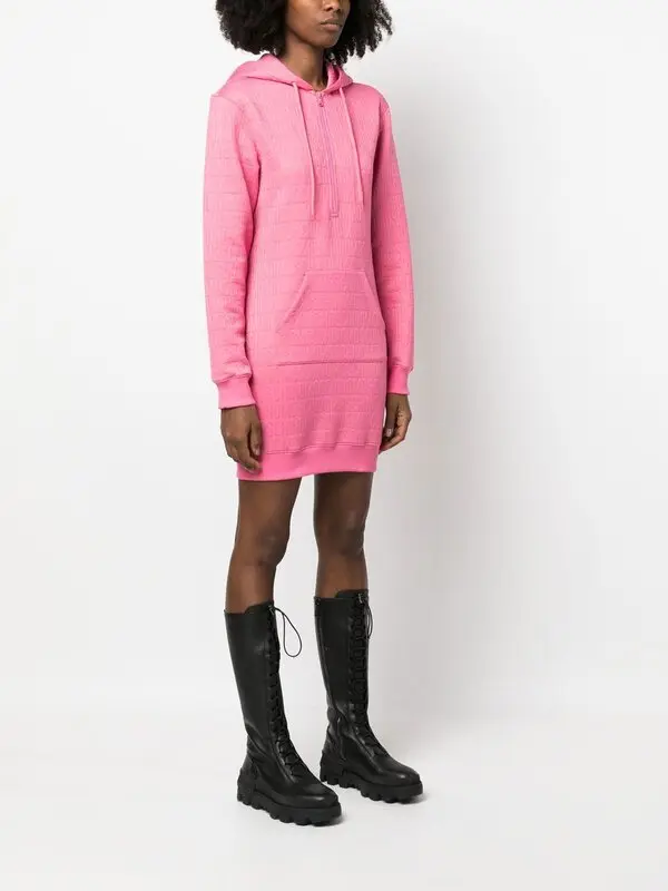 Moschino All-over Logo Print Hoodie Dress
