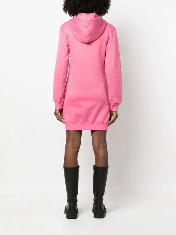 Moschino All-over Logo Print Hoodie Dress