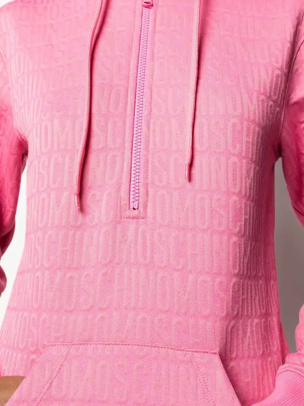 Moschino All-over Logo Print Hoodie Dress