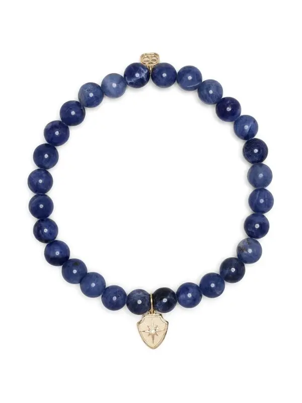 SYDNEY EVAN 14kt Yellow Gold Sodalite Beaded Bracelet - Blue