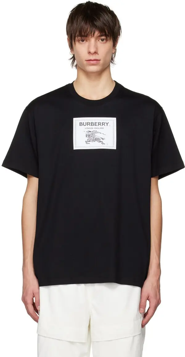 Burberry tシャツ　最終値下げ BURBERRY バーバリー ロゴ ブラック Tシャツ メンズ 半袖 服
