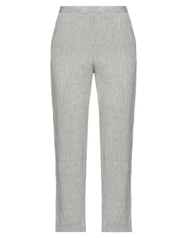 MANILA GRACE Striped Straight-leg Pants - Grey