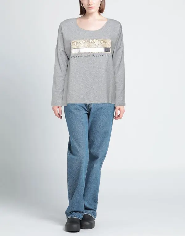MASSIMO REBECCHI Cotton-blend Sweatshirt With Appliqués - Grey