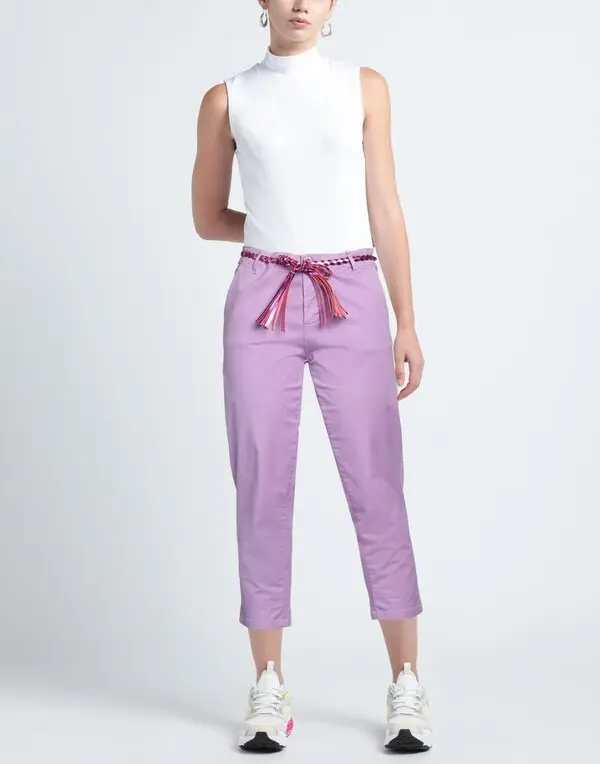 ANIYE BY High-waisted Slim-leg Chinos - Purple