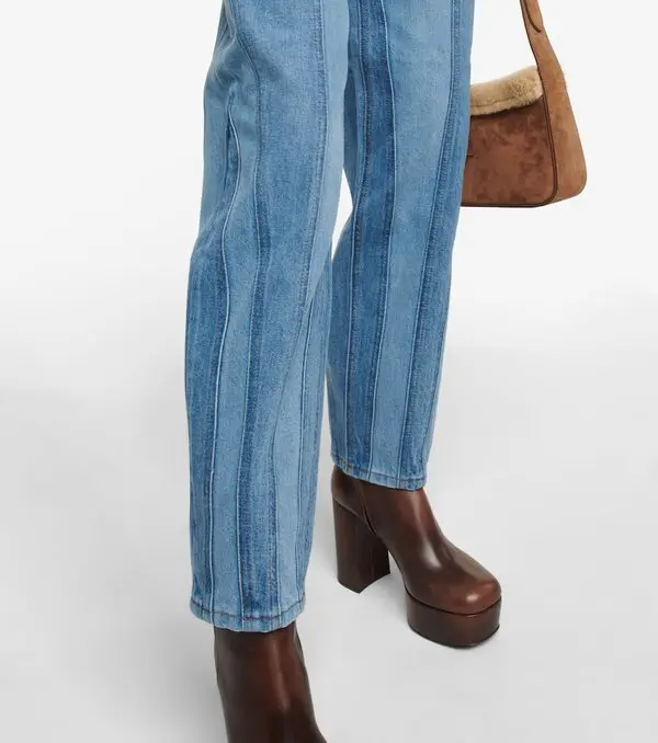 FRAME Warped Stripe Barrel High-rise Jeans