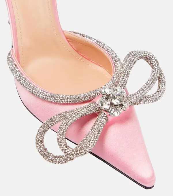 Mach & Mach Double Bow 110 Embellished Satin Pumps