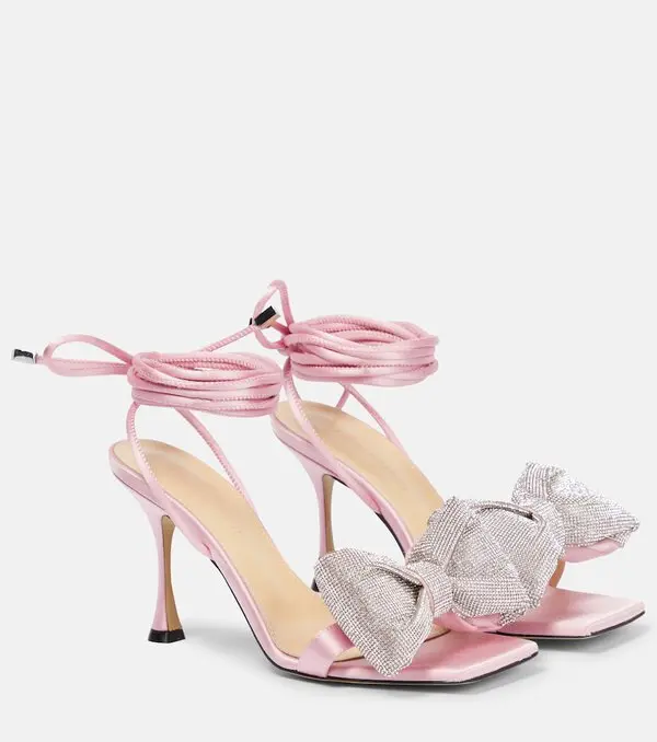 Mach & Mach Nicole Embellished Satin Sandals