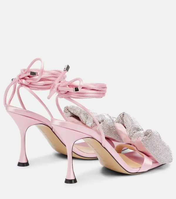 Mach & Mach Nicole Embellished Satin Sandals