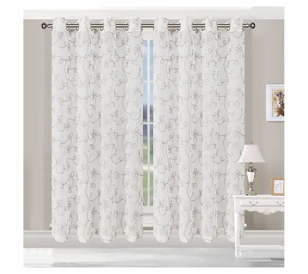 SUPERIOR Bohemian Scroll Sheer Curtain Panel Se T, 42' X 108 - One-color