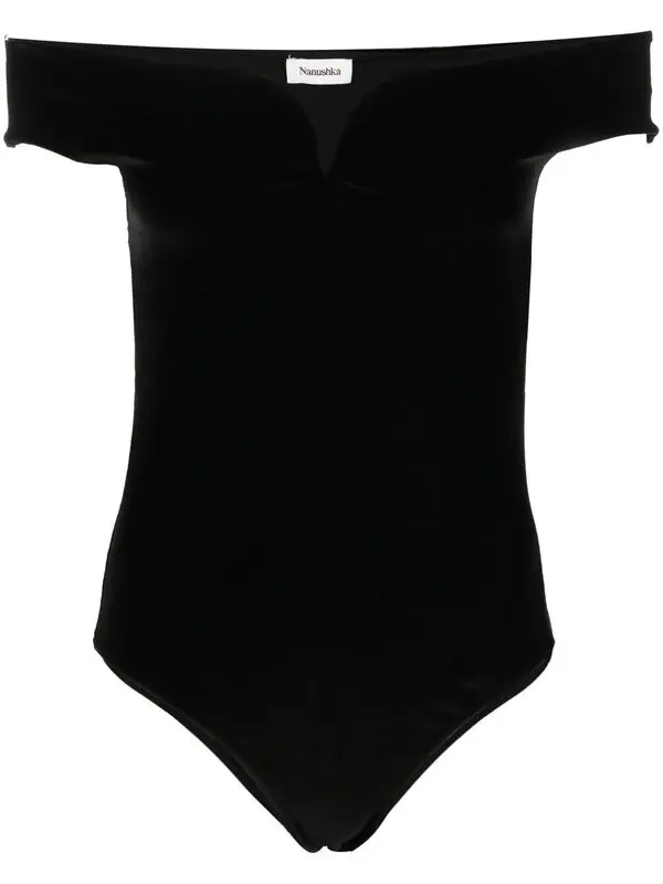 Nanushka Off-the-shoulder Bodysuit - Black