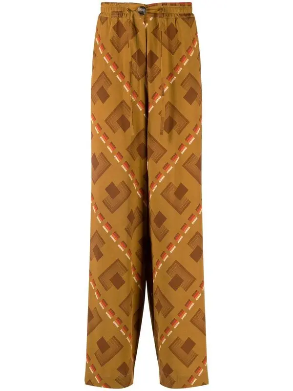 PIERRE-LOUIS MASCIA Patterned Trousers - Brown