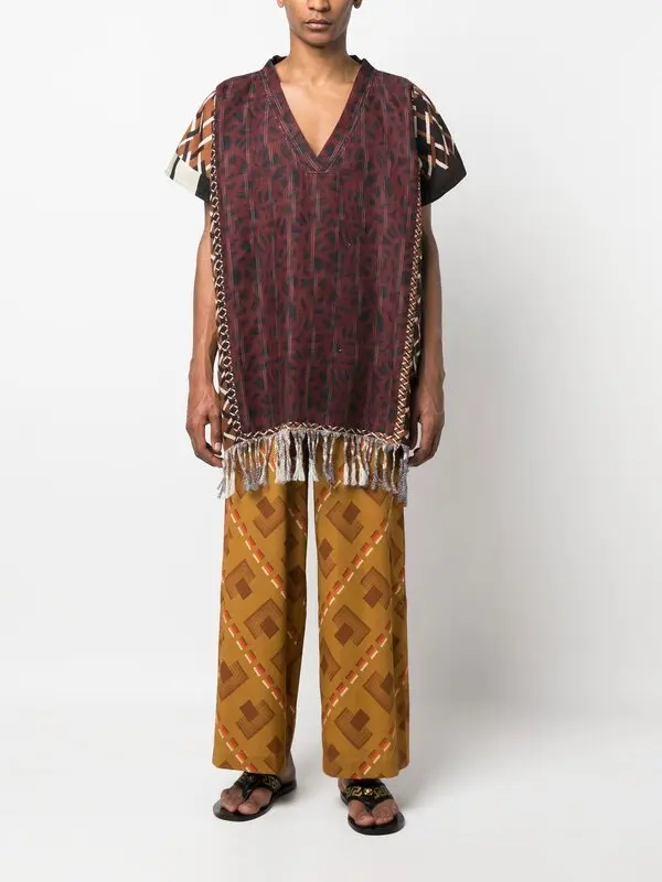 PIERRE-LOUIS MASCIA Patterned Trousers - Brown
