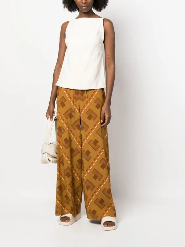 PIERRE-LOUIS MASCIA Patterned Trousers - Brown