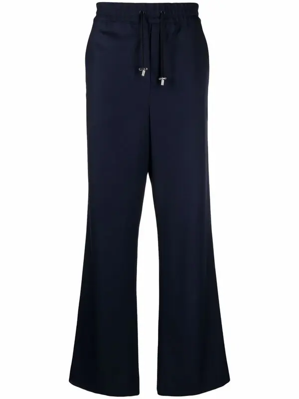 Balmain Wide-leg Twill Trousers - Blue