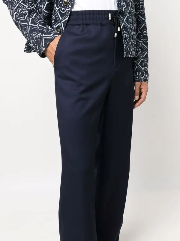 Balmain Wide-leg Twill Trousers - Blue