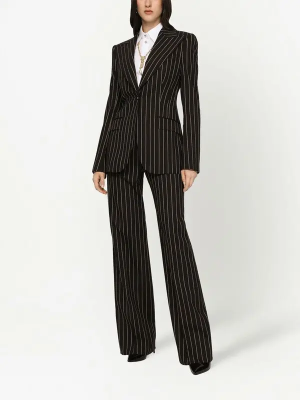 Dolce & Gabbana Turlington Pinstripe Single-breasted Blazer - Black