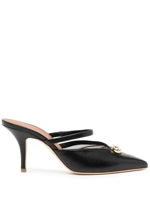MALONE SOULIERS Logo-plaque Mules - Black
