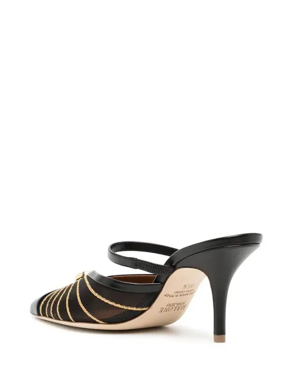 MALONE SOULIERS Logo-plaque Mules - Black