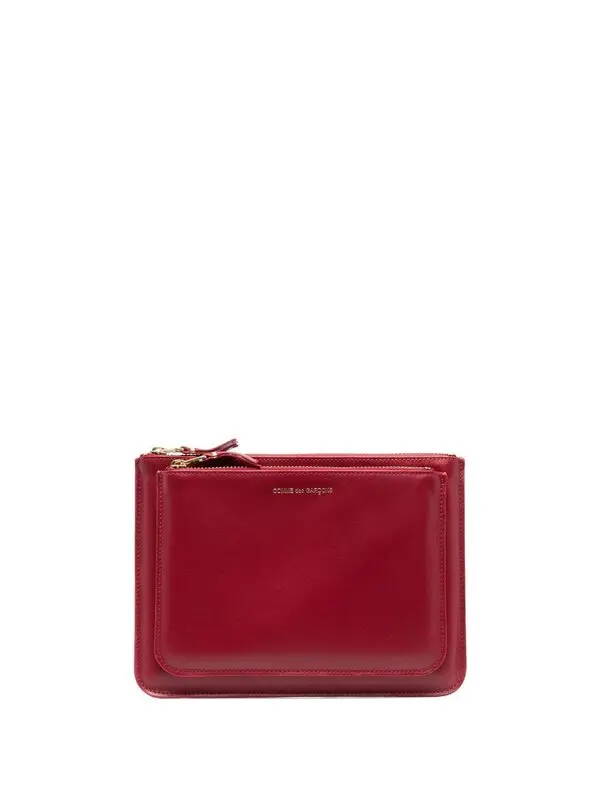 Comme Des Garçons Double-zip Leather Wallet - Red