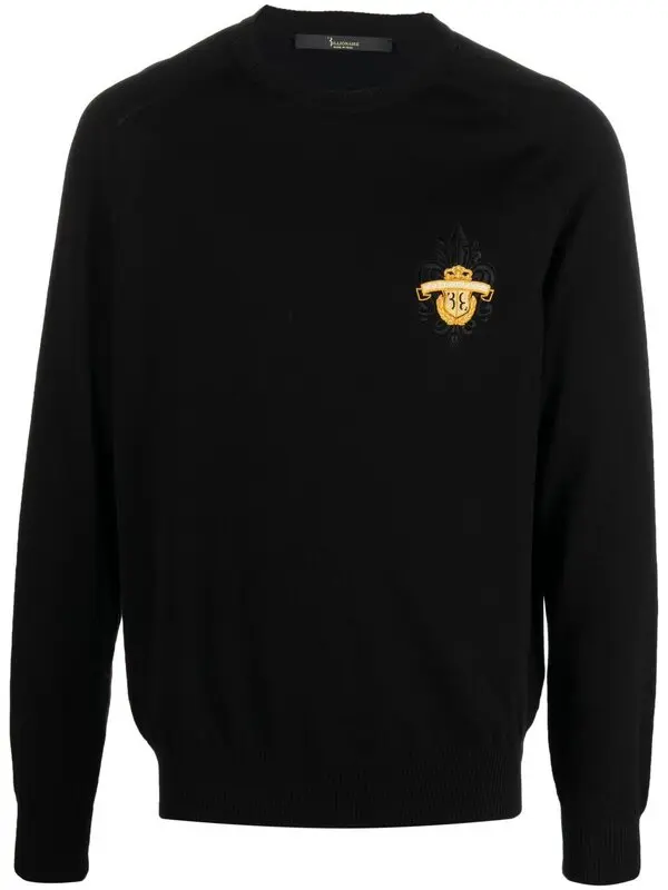 BILLIONAIRE Embroidered Logo Crew-neck Jumper - Black