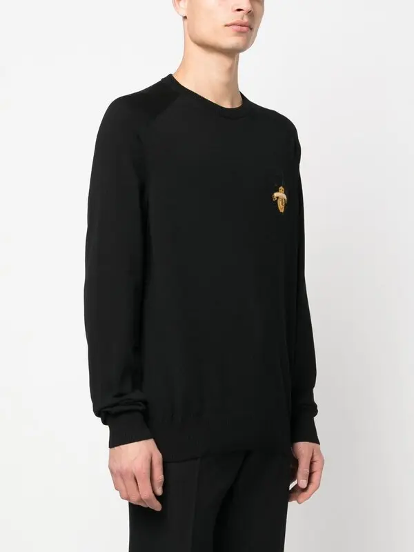 BILLIONAIRE Embroidered Logo Crew-neck Jumper - Black