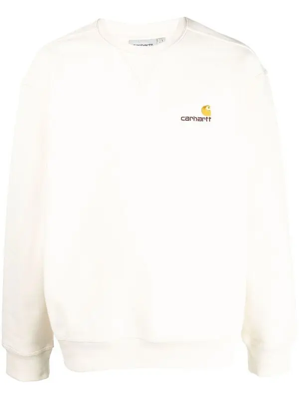 Carhartt Work In Progress Embroidered-logo Cotton Sweatshirt - Neutrals