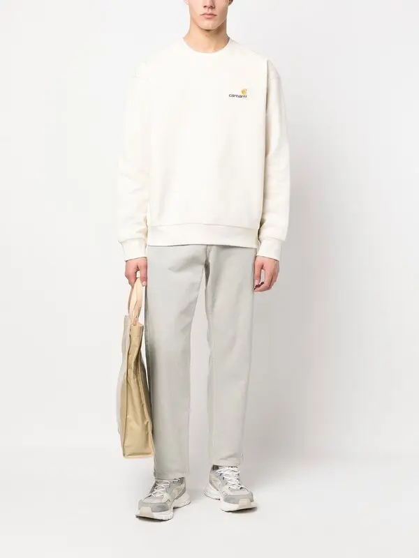 Carhartt Work In Progress Embroidered-logo Cotton Sweatshirt - Neutrals