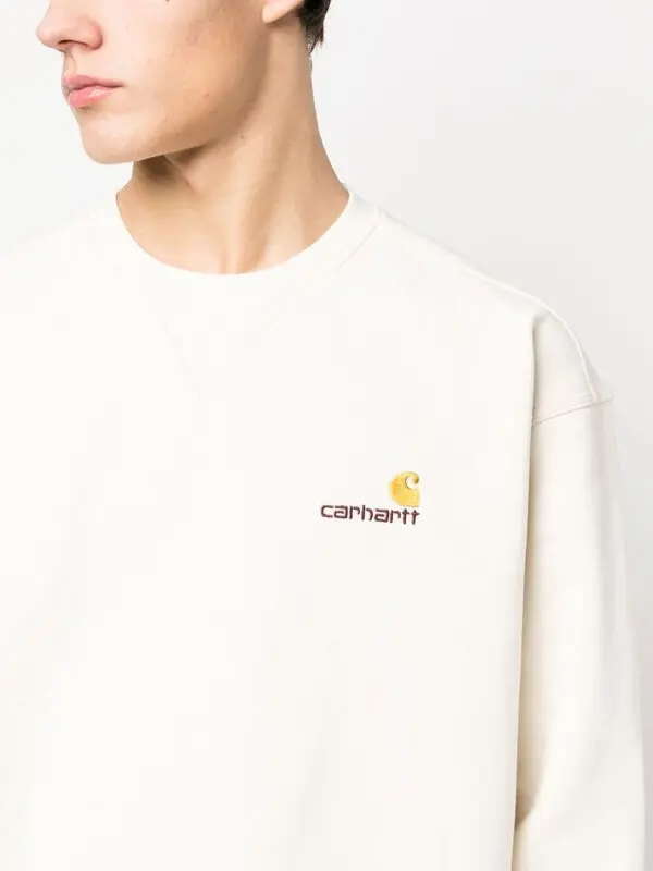 Carhartt Work In Progress Embroidered-logo Cotton Sweatshirt - Neutrals