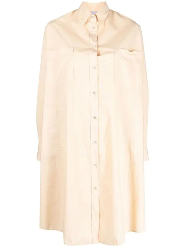 FORTE_FORTE Long-sleeve Shirt Dress - Neutrals