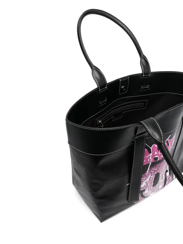 GANNI Smiley-print Tote Bag
