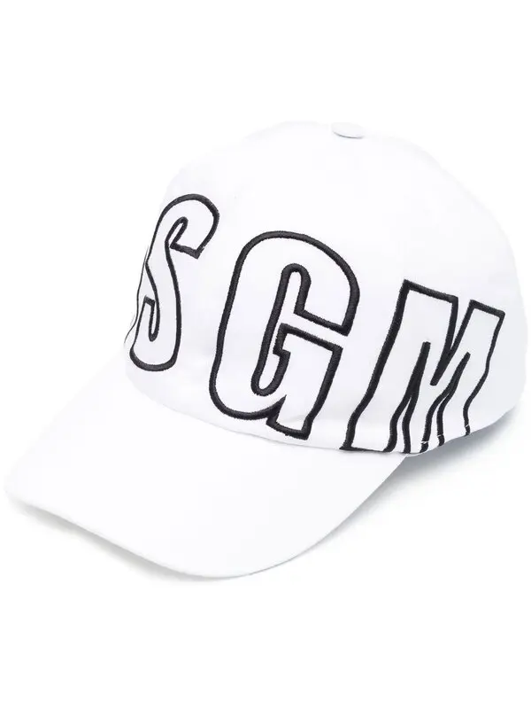MSGM Logo-embroidered Cotton Baseball Cap - White