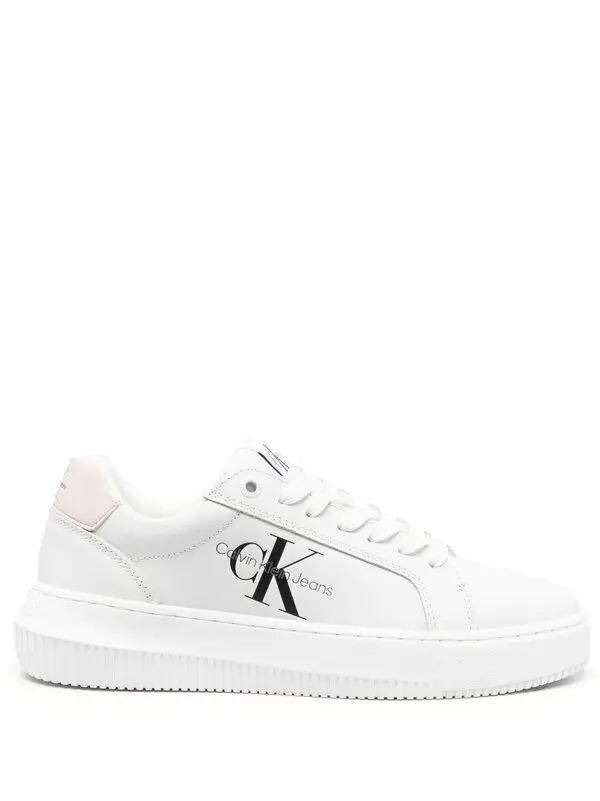 Calvin Klein Logo-print Lace-up Sneakers - White