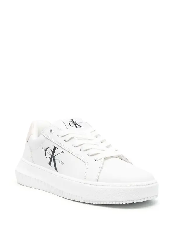Calvin Klein Logo-print Lace-up Sneakers - White