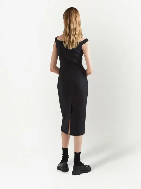 Prada Fitted Mid-Length Dress - Black | Editorialist