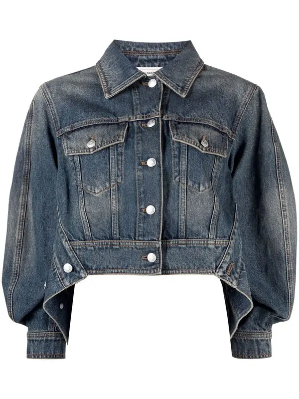 Alexander McQueen Cropped Denim Jacket
