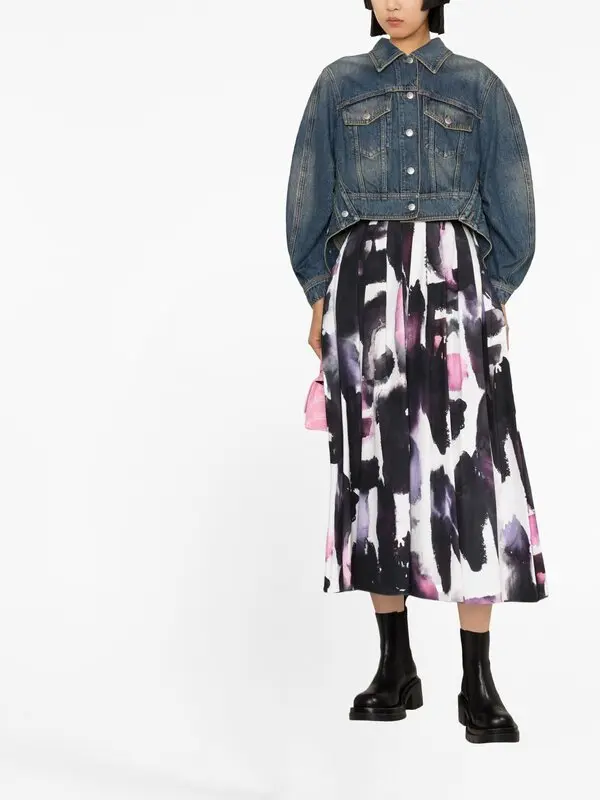 Alexander McQueen Cropped Denim Jacket